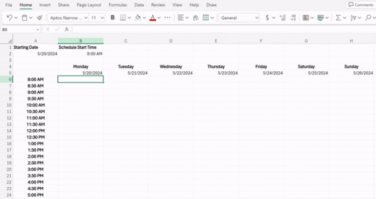 How To Make a Work Schedule in Excel: Guide + Free Template