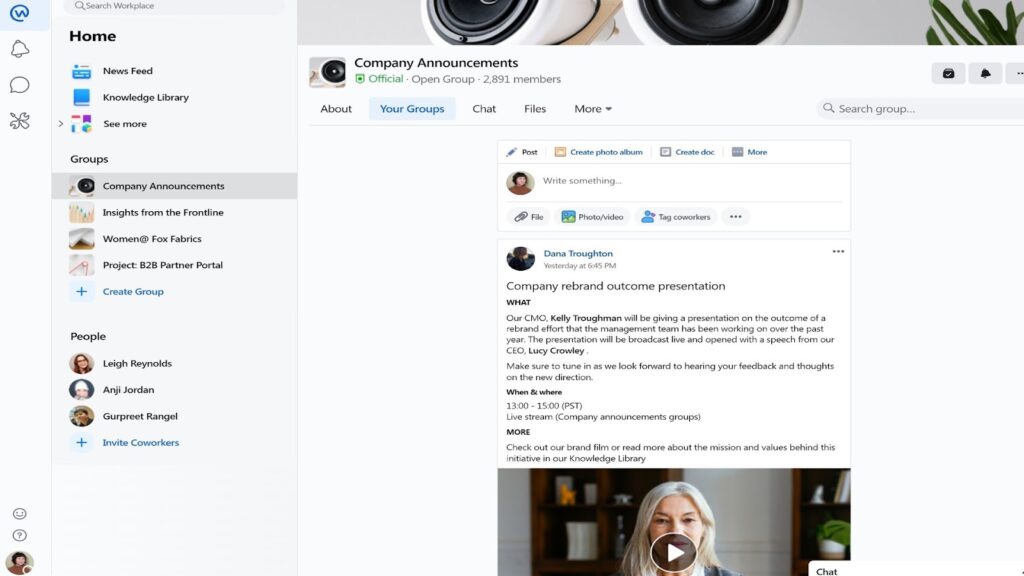 Workplace from Meta Review: Pros, Cons, Features & Pricing