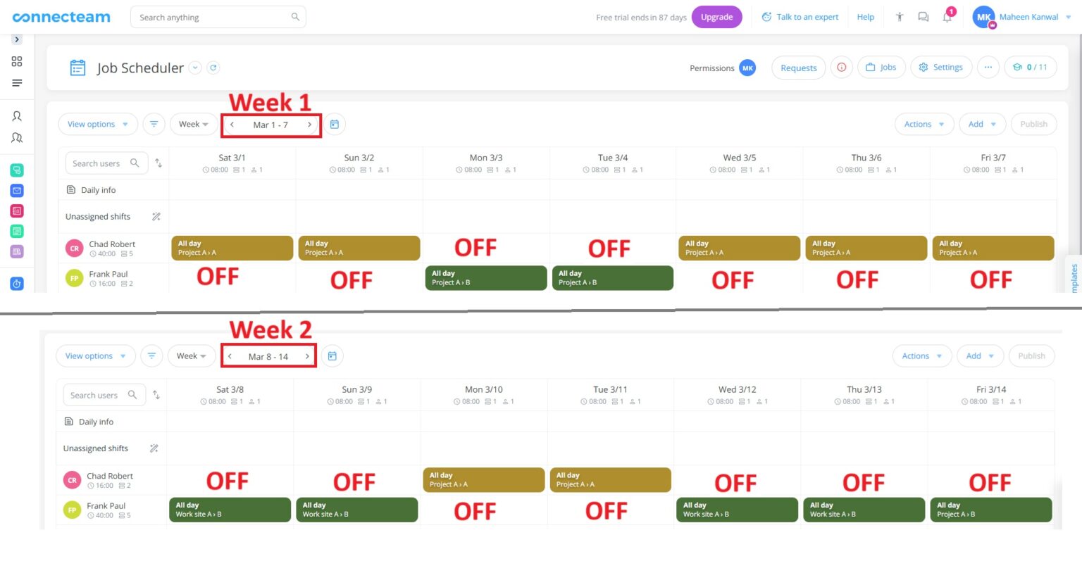 How to Create a Rotating Weekend Schedule: Examples & Tips